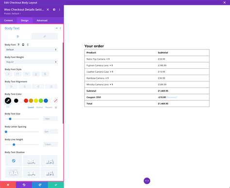 The Divi Woo Checkout Details Module Elegant Themes Documentation