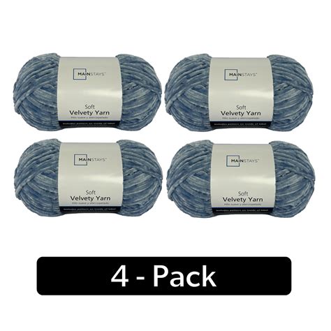 Mainstays Soft Velvety Yarn 315 Yd Light Blue 100 Polyester Pack
