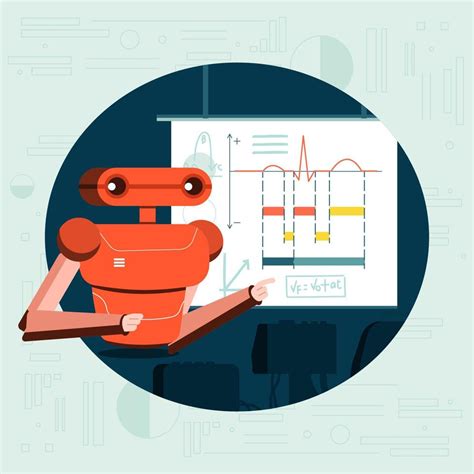 Robot Working On Data Automatically Concept 9355314 Vector Art At Vecteezy