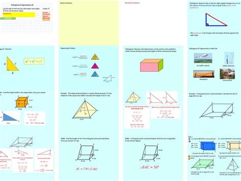 Pythagoras Trigonometry D Maths GCSE Higher PowerPoint ActivInspire Lesson Teaching