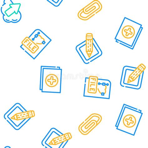File Computer Digital Document Icons Set Vector Stock Vector