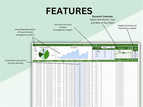 Editable Daily Work Log Excel Template Track Time Projects Priorities