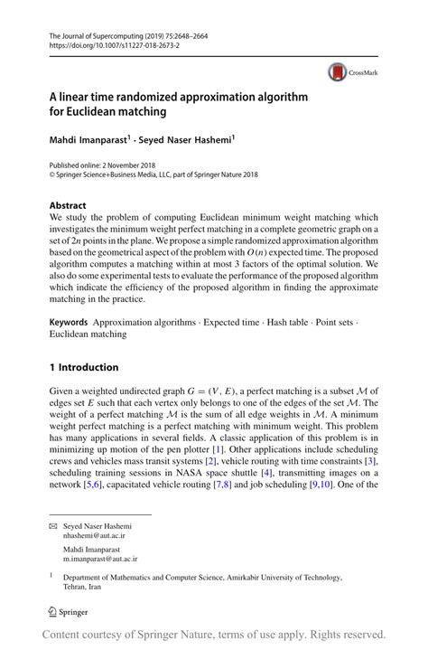 A Linear Time Randomized Approximation Algorithm For Euclidean Matching