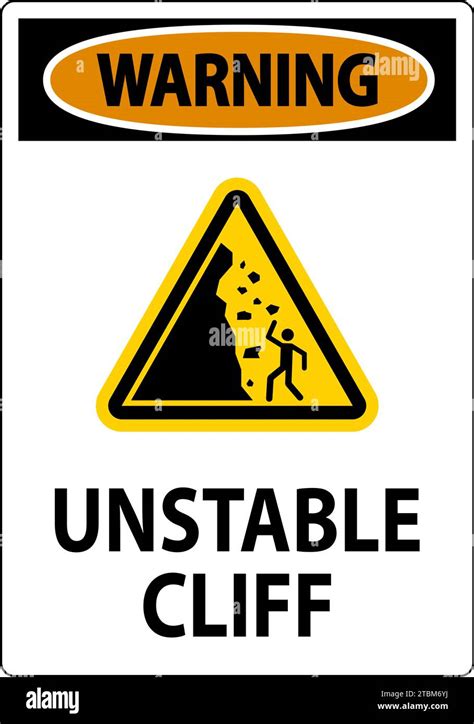 Water Safety Sign Warning Unstable Cliff Stock Vector Image And Art