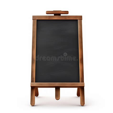 Blank Wooden Menu Blackboard Outdoor Display Isolated With Clipping