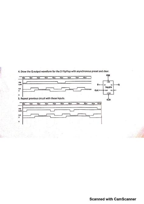 Solved 4 Draw The Q Output Waveform For The D Flipflop With