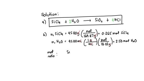 Solved 69 When Solid Silicon Tetrachloride Reacts With Water Solid Silicon Dioxide And