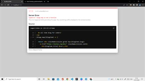 Javascript Blogs Map Is Not A Function Error In Next Js App Stack Overflow