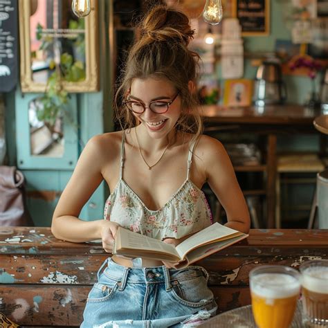 Free Reading At Cafe Photo Woman Reading Cafe Download At Stockcake