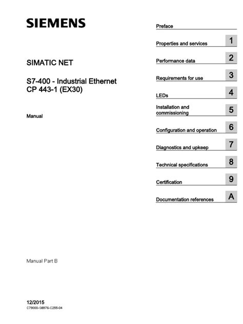 Simatic Net S7 400 Industrial Ethernet Cp 443 1 Ex30 Pdf