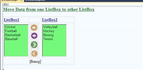 Move Data From One Listbox To Other Listbox In Aspnet