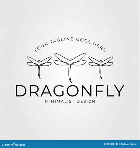 Three Dragonfly Or Damselfly Minimalist Logo Vector Illustration Design