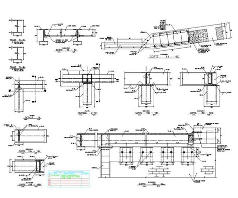 Different Structure Detail Plan And Section D View CAD Construction Layout Autocad File