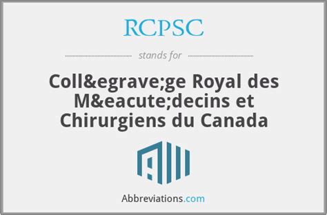 What Does Rcpsc Stand For