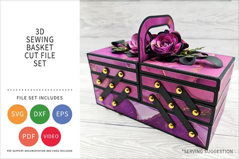 3d Sewing Basket Cut File Set Gentleman Crafter
