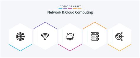 Network And Cloud Computing 25 Line Icon Pack Including Computer Network Cloud Data