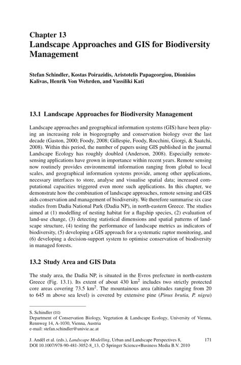 PDF Landscape Approaches And GIS For Biodiversity Management