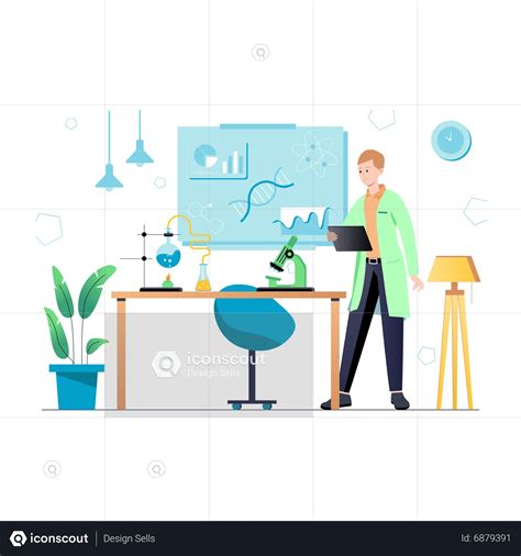 Male Scientist Working In Laboratory Animation People Animations Iconscout