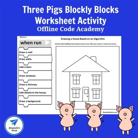 Offline Code Academy Three Pigs Blockly Blocks Worksheet Activity Jdaniel4s Mom