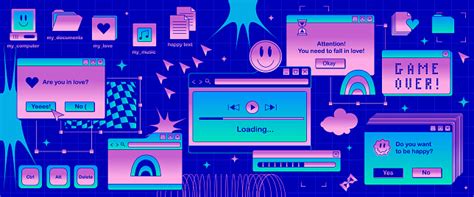 Y2k 스타일의 오래된 복고풍 Pc 화면 복고풍 파도와 증기 파 배경 밝은 빈티지 컴퓨터 인터페이스 인터넷에 대한 스톡 벡터