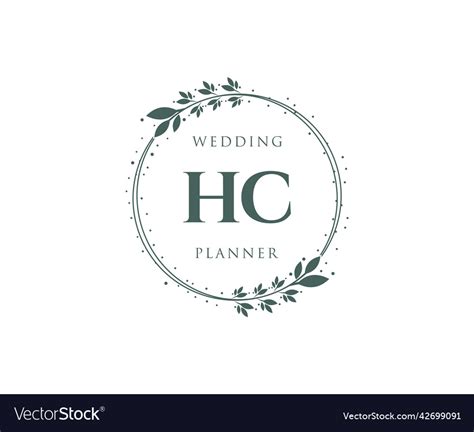 Hc Initials Letter Wedding Monogram Logos Vector Image