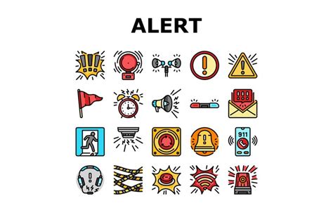 Alert Attention Signal Caution Icons Set Vector 3319177