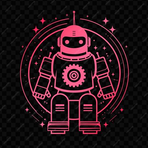 premium psd the robot in the circle of the robot
