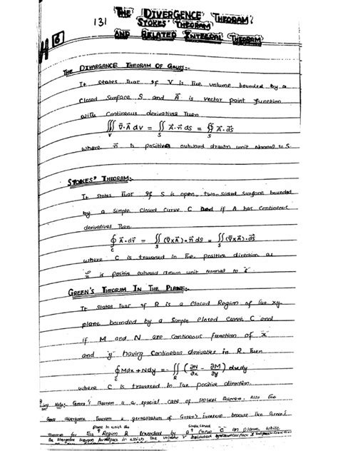 Ch6 The Divergence Theorem Stokes Theorem And Realated Integral