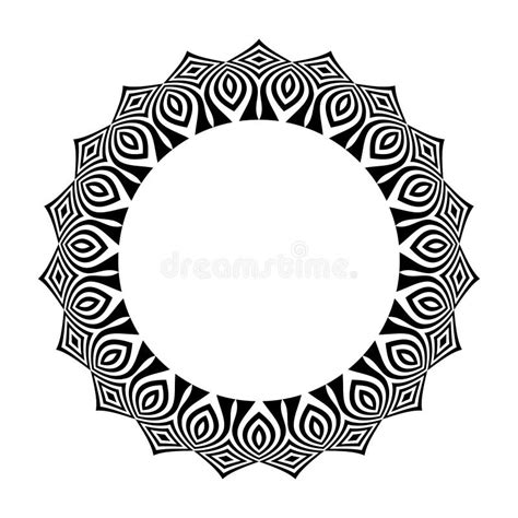 Abstract Decorative Geometric Circle Pattern Round Frame Stock Vector Illustration Of Copy