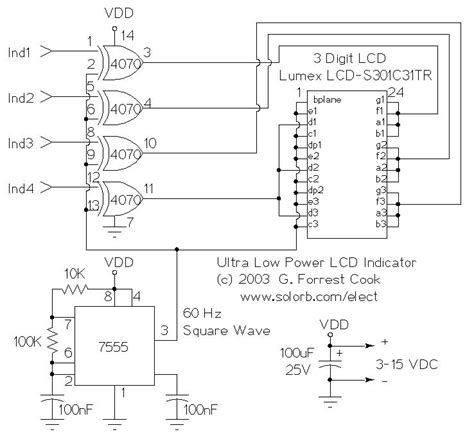 Ultra Low Power LCD Indicator Circuit Schematic Learn