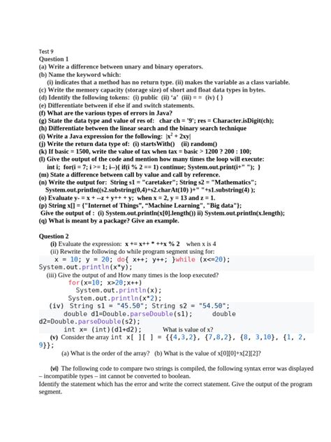 Test 9 Full Theory And Dda Pdf Integer Computer Science Data Type