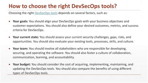 Ppt How To Choose The Right Devsecops Tools For Your Software Development Lifecycle Powerpoint