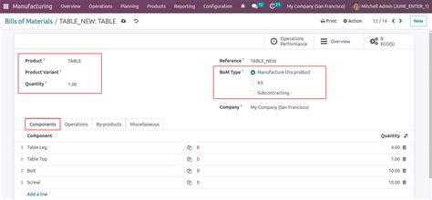How To Configure Bill Of Materials In Odoo 16 Erp