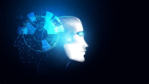 abstract face technology ai artificial intelligence in two futuristic