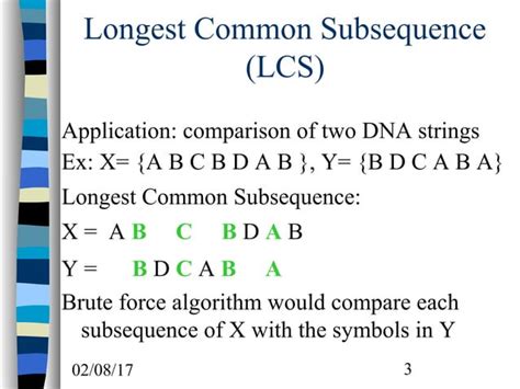 Longest common subsequences in Algorithm Analysis | PPT | Programming Languages | Computing