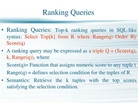 ppt answering top k queries using views powerpoint presentation free