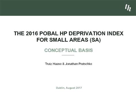 The 2016 Pobal Hp Deprivation Index For Small