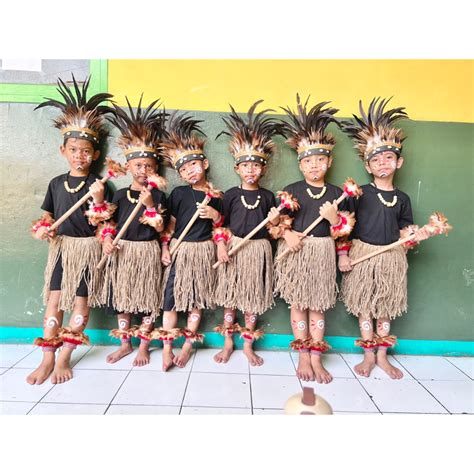 Jual Baju Adat Tari Rok Papua Rumbai Goni Accecories Shopee Indonesia
