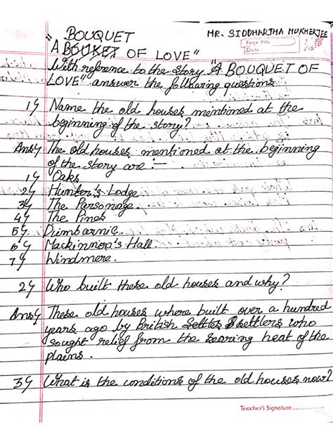 Bouquet Of Love Objective Type Questions Pdf