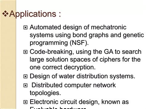 optimization technique genetic algorithm pptx computing