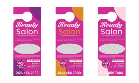 Beauty Salon Door Hanger Design Templet 67975564 Vector Art At Vecteezy