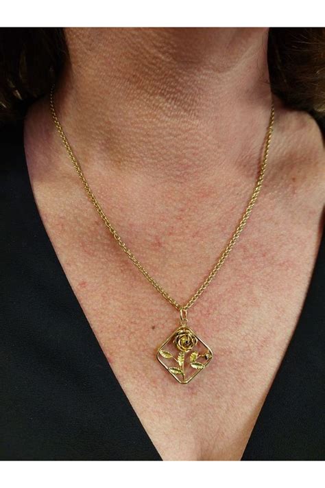 Pendentif Ancien Rose Or 18k Occasion