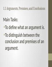 Arguments Premises And Conclusions Arguments Premises And Conclusions Main Tasks To
