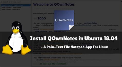 How To Install QOwnNotes Pain Text File Notepad App In Ubuntu 18 04