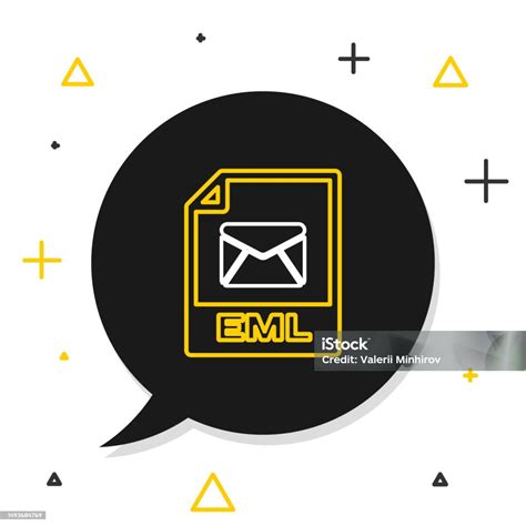 라인 Eml 파일 문서입니다 흰색 배경에서 격리된 Eml 단추 아이콘을 다운로드합니다 Eml 파일 기호입니다 다채로운 개요 개념 벡터 0명에 대한 스톡 벡터 아트 및 기타