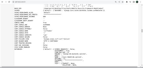 Information Disclosure Vulnerability In Mobsf Sensitive Information
