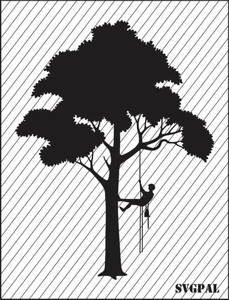 Tree Services SVG File For Cricut Tree Dxf Vinyl Cutting File Tree Climbing Png Laser