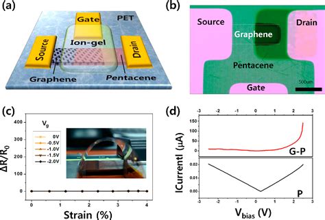 Graphene Pentacene Barristor With Ion Gel Gate Dielectric Flexible Ambipolar Transistor With