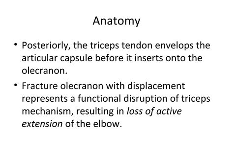 Fractures Of The Olecranon Ppt