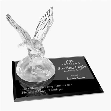 Personalized Glass Eagle Award Crystal Images Inc